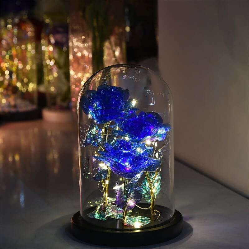 Exclusive Triple LED Crystal Rose In Glass Dome – Madeofrose