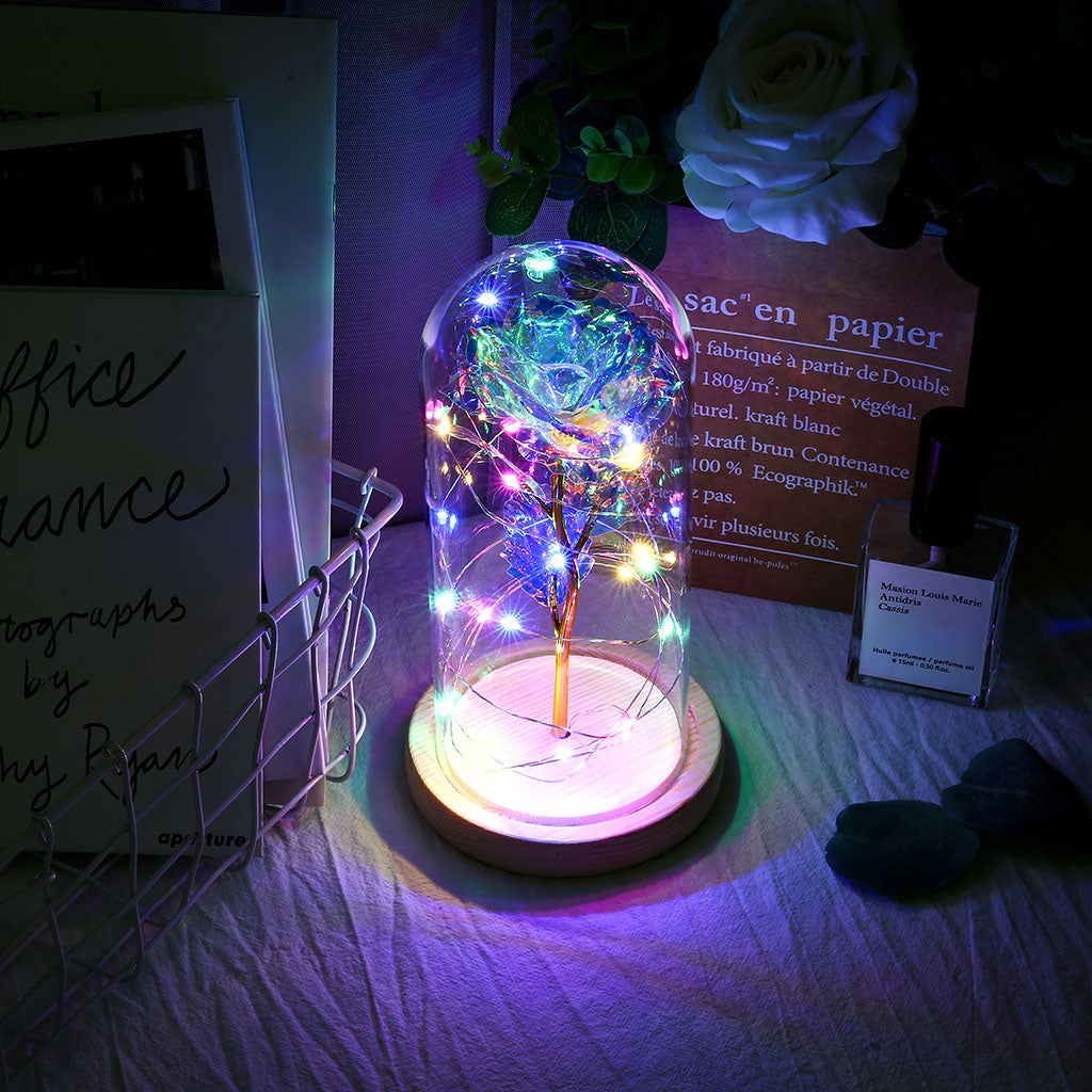Galaxy Rose in Glass - Exclusive LED Rose in Glass Dome – Madeofrose