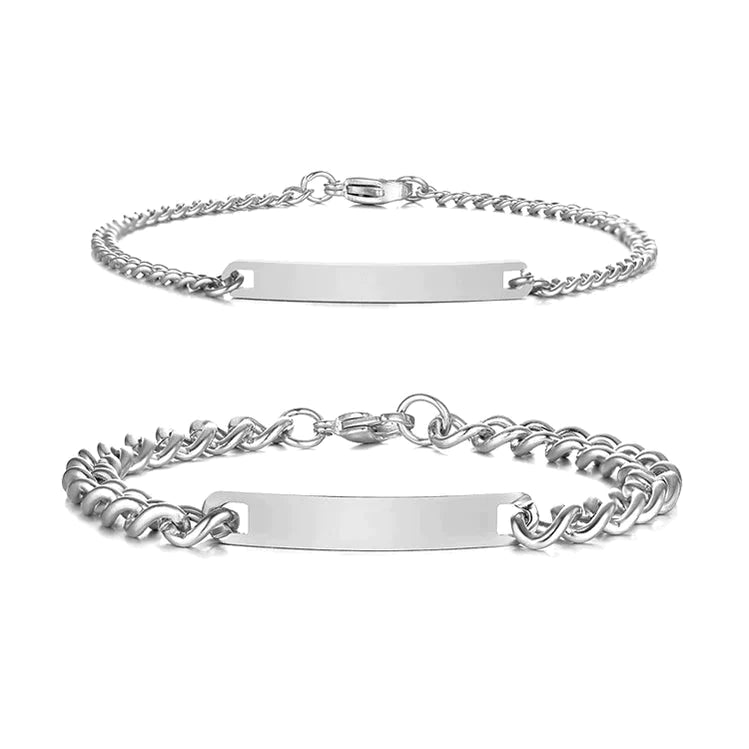 Couples Engraved Bracelet Set - Madeofrose