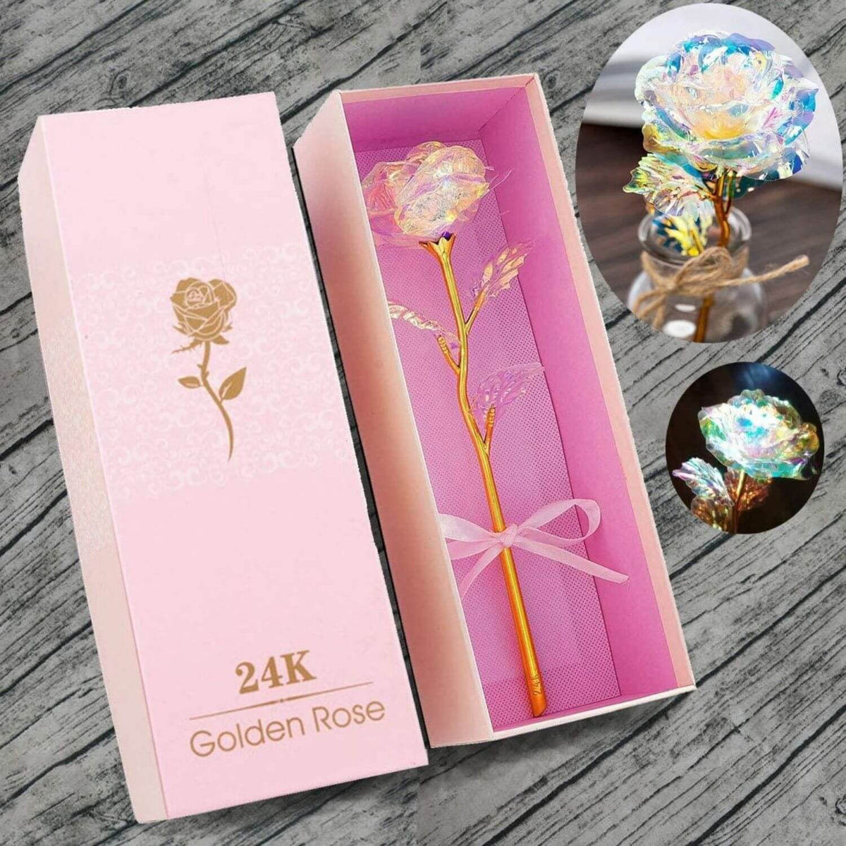 Galaxy Rose With Luxury Pink Box - Madeofrose