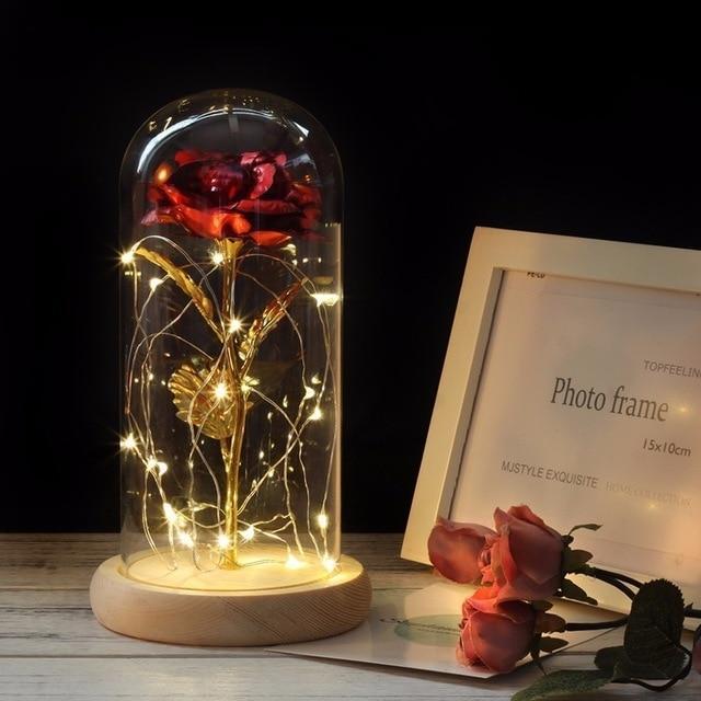 LED Rose in Glass - Enchanting Floral Display in Dome – Madeofrose