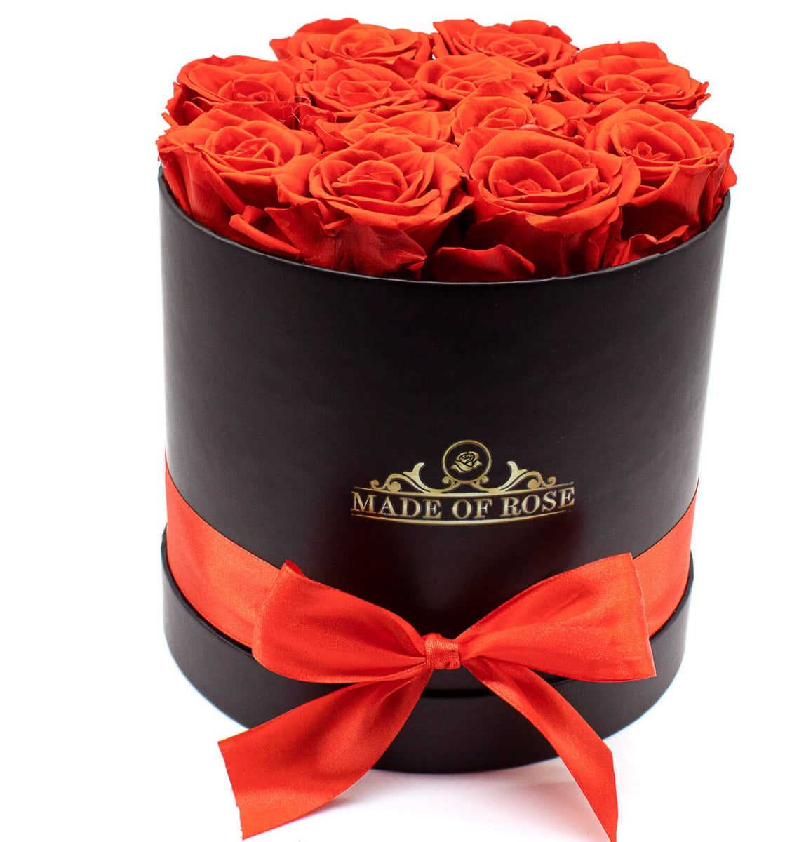 Madeofrose Round Red Roses Box 12 - Madeofrose
